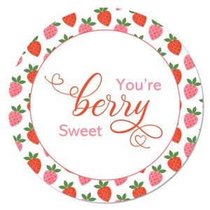 Printable Valentine You're Berry Sweet Gift Tags, Valentine's Day ...