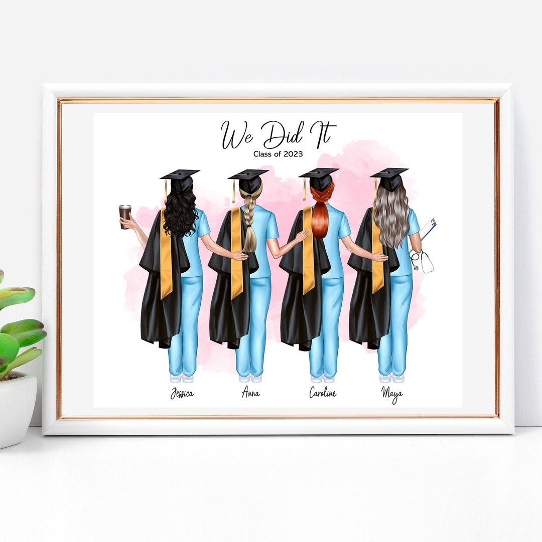 Personalized Nurse Graduation Print, Nurse Friends Print, Nurse ...
