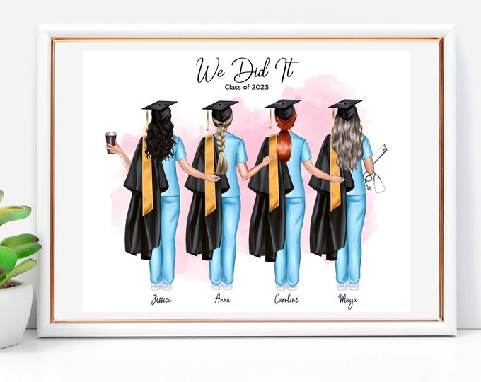 Personalized Nurse Graduation Print, Nurse Friends Print, Nurse ...