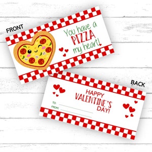 Printable Valentine You Have a Pizza My Heart Treat Bag Toppers ...