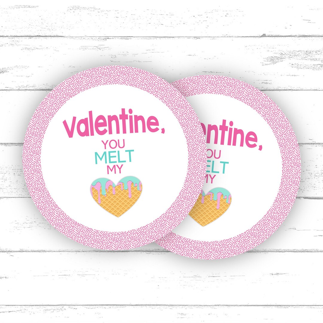 Printable Valentine You Melt My Heart Gift Tags, Valentine's Day Cookie ...