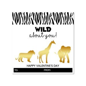 Printable Valentine I'm Wild About You Gift Tags, Valentine's Day ...