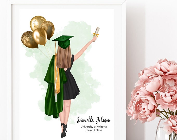 Personalized Graduation Print, Graduation Gift for Her, Custom ...
