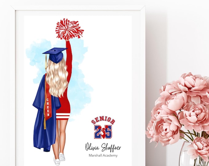 Personalized Cheerleader Graduation Print, Cheerleader Graduation Gift ...