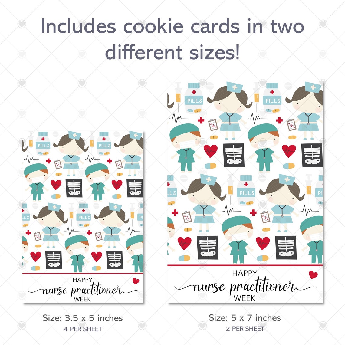 Printable Thank You Nurses Cookie Cards Happy Nurse - Etsy