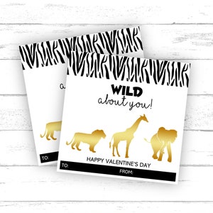 Printable Valentine I'm Wild About You Gift Tags, Valentine's Day ...