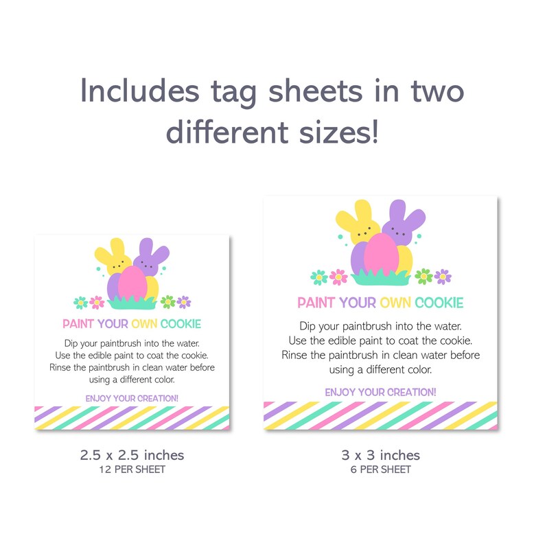 Printable Easter Paint Your Own Cookie Tags Easter PYO Cookie - Etsy