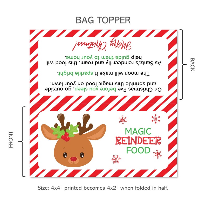 Printable Magic Reindeer Food Treat Bag Topper Reindeer Food | Etsy
