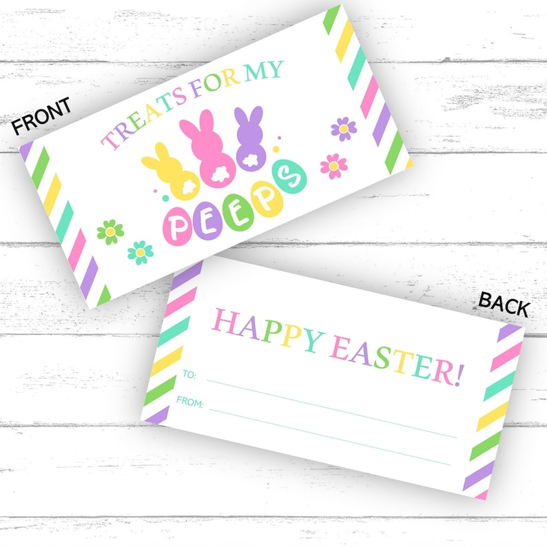 Printable Happy Easter Treat Bag Toppers Easter Bunny Treat - Etsy