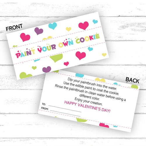 Printable Valentine's Day Paint Your Own Cookie Bag - Etsy