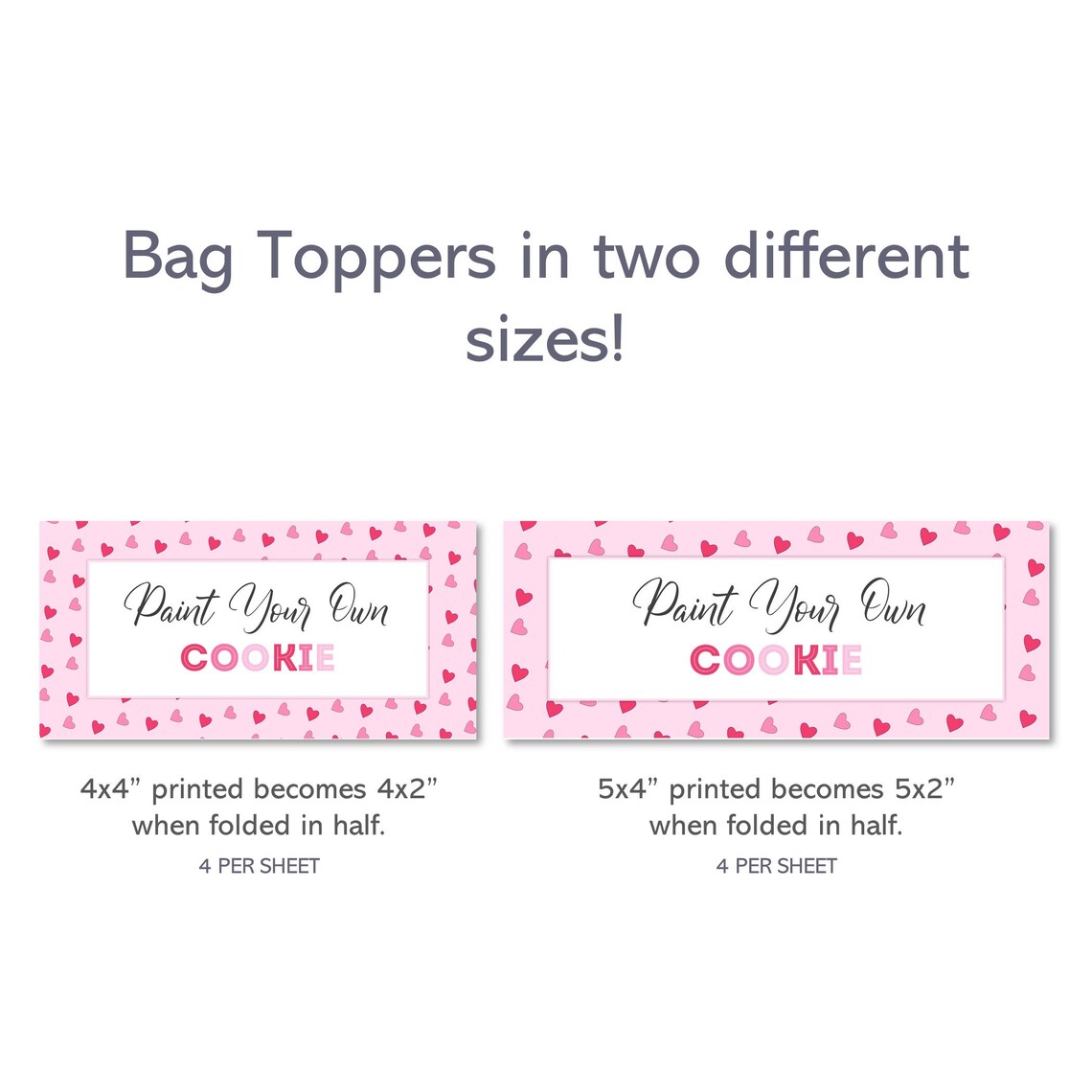 Printable Valentine's Day Paint Your Own Cookie Bag | Etsy