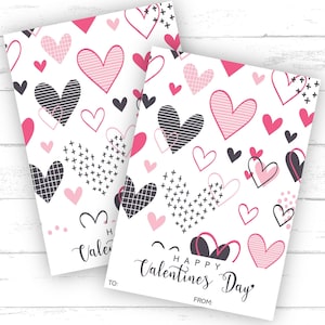 Printable Happy Valentine's Day Cookie Cards, Valentine's Day Cookie ...