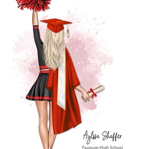 Personalized Cheerleader Graduation Print, Cheerleader Graduation Gift ...