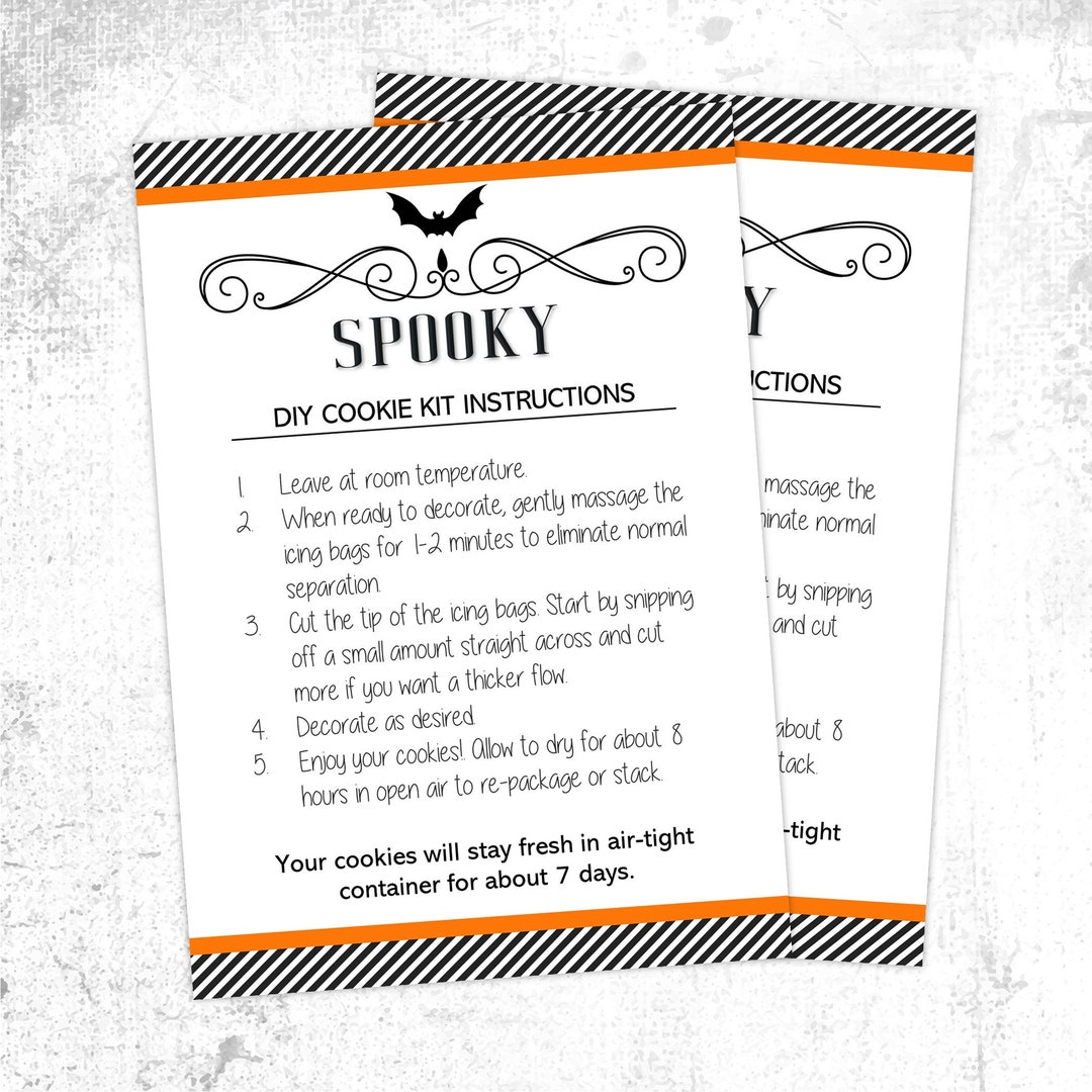 Printable Halloween Cookie Cards, Halloween Cookie Tags, Trick or Treat ...