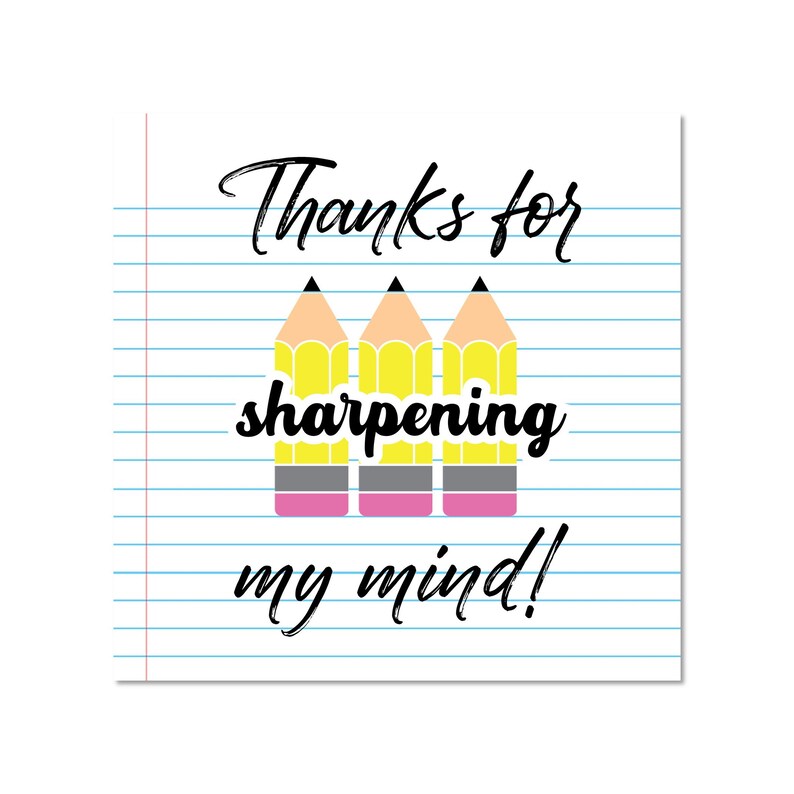 Printable Thanks for Sharpening My Mind Cookie Tags Teacher - Etsy