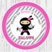 Printable Pink Ninja Girl Favor Tags Ninja Girl Thank You - Etsy