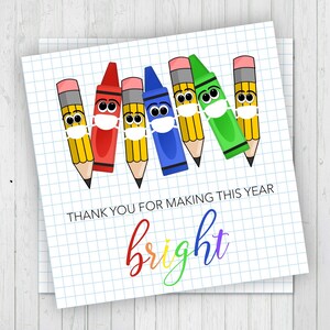 Printable Thank You for Making This Year Bright Tags, Teacher Gift Tags ...