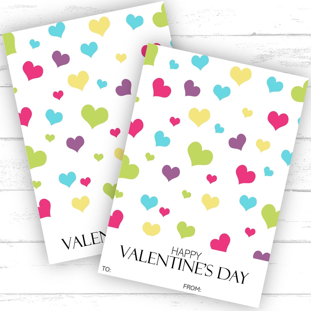 Printable Happy Valentine's Day Cookie Cards, Valentine's Day Cookie ...