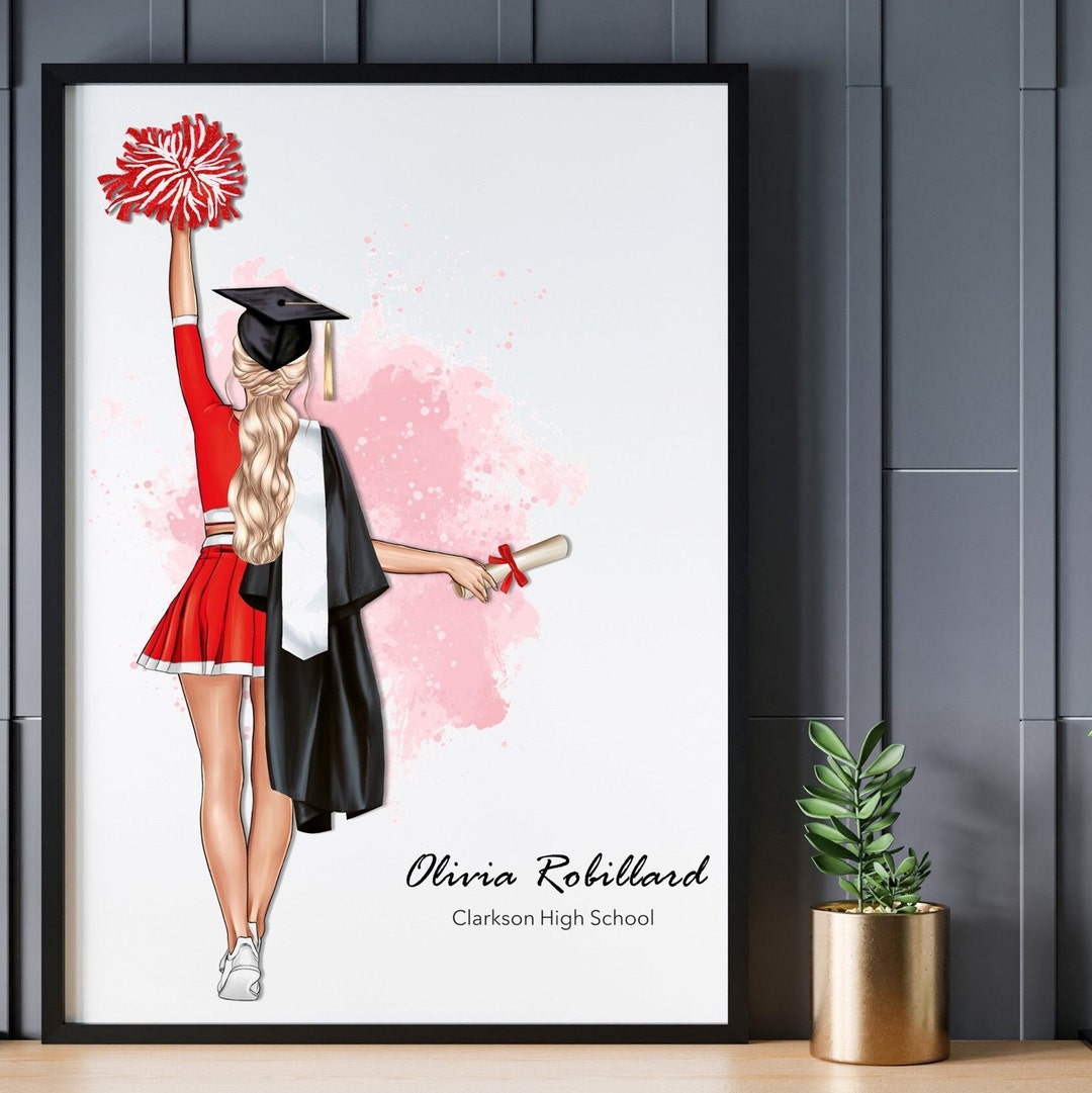 Personalized Cheerleader Graduation Print, Cheerleader Graduation Gift ...
