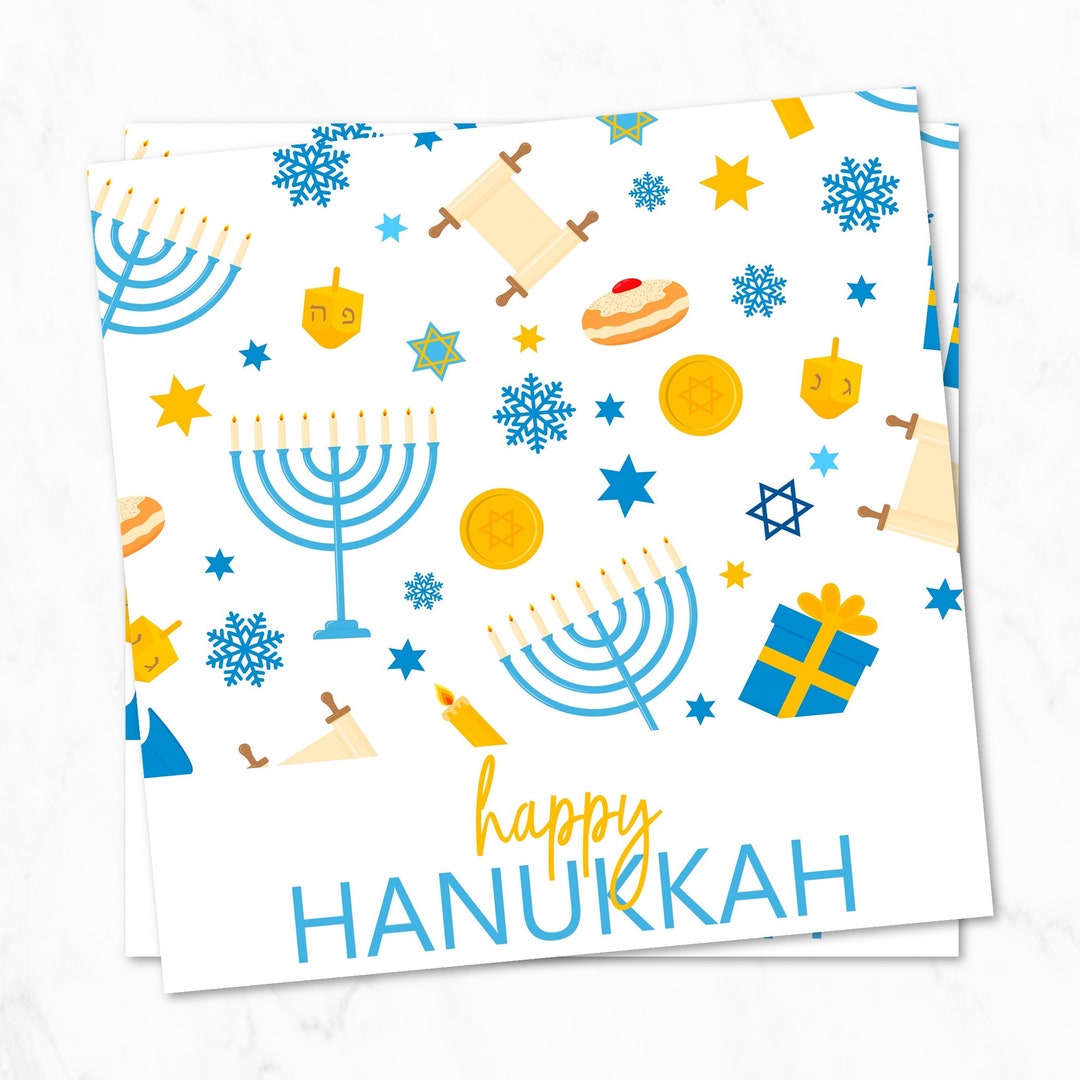 Printable Happy Hanukkah Tag, Hanukkah Tag, Hanukkah Favor Tag, Happy ...