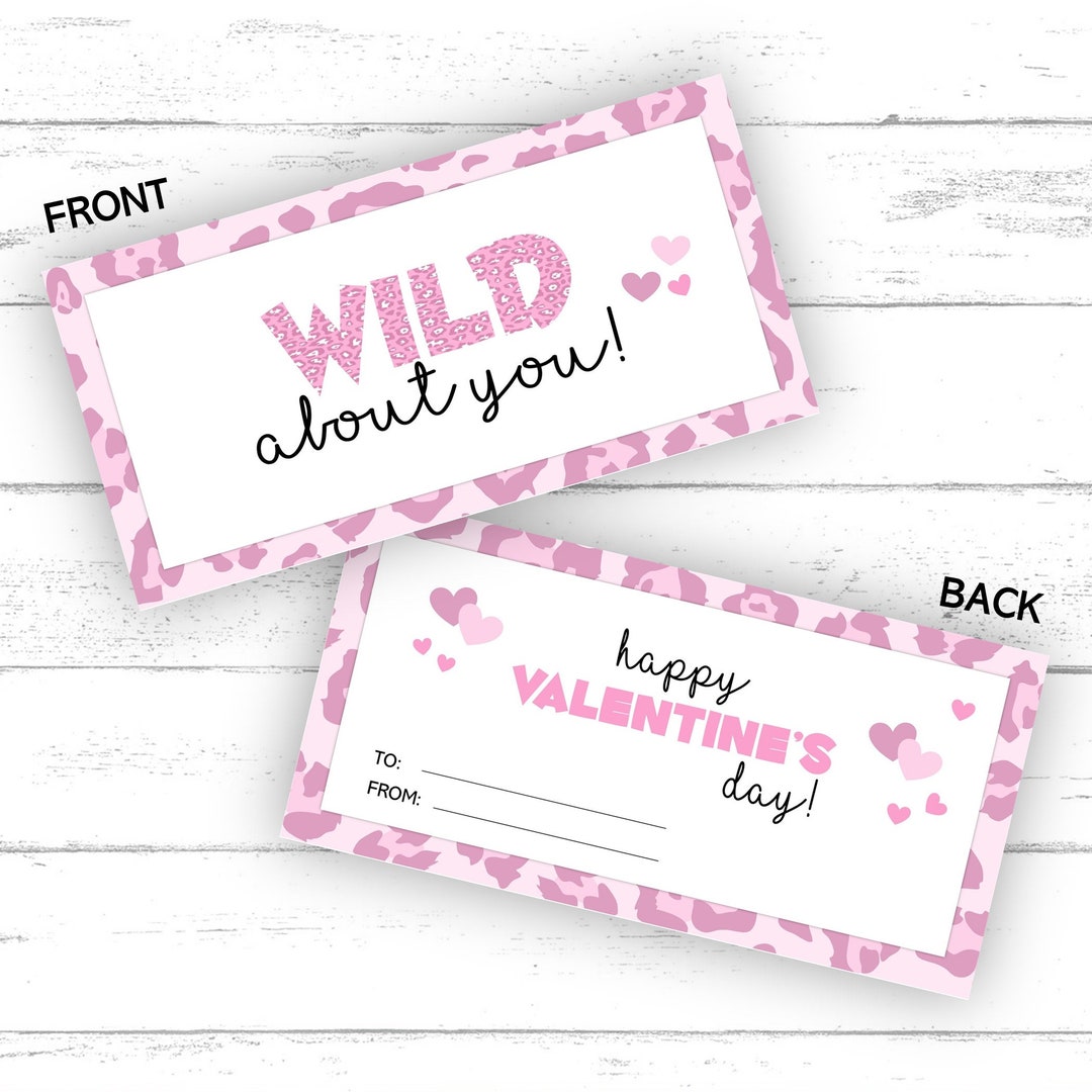 Printable Valentine Wild About You Treat Bag Toppers, I'm Wild About ...