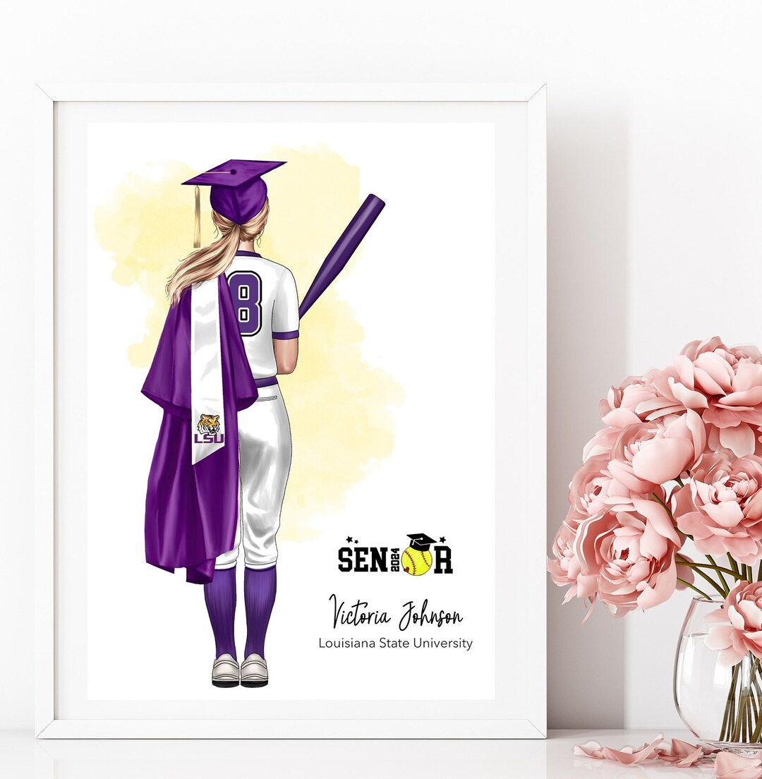 Personalized Softball Graduation Print, Softball Graduation Gift ...