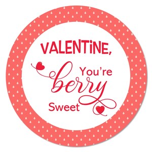 Printable Valentine You're Berry Sweet Gift Tags, Valentine's Day ...