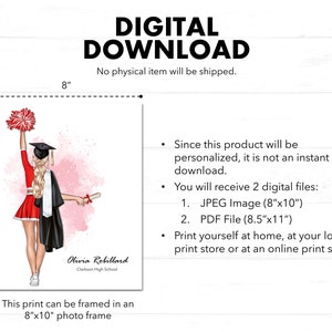 Personalized Cheerleader Graduation Print, Cheerleader Graduation Gift ...