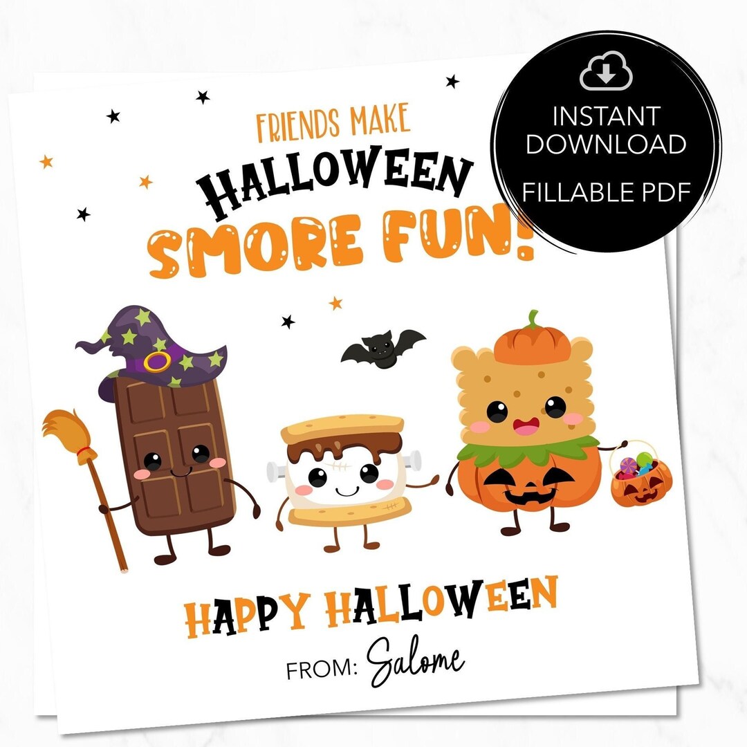 Printable Halloween Smores Treats Tag Halloween Tag Smores - Etsy