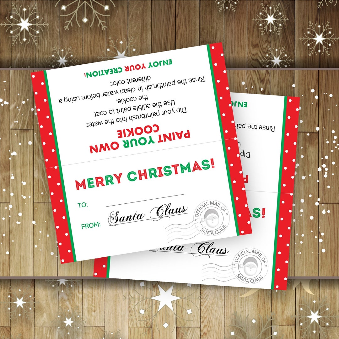 Printable Christmas Paint Your Own Cookie Bag Topper 4x4, Christmas PYO ...