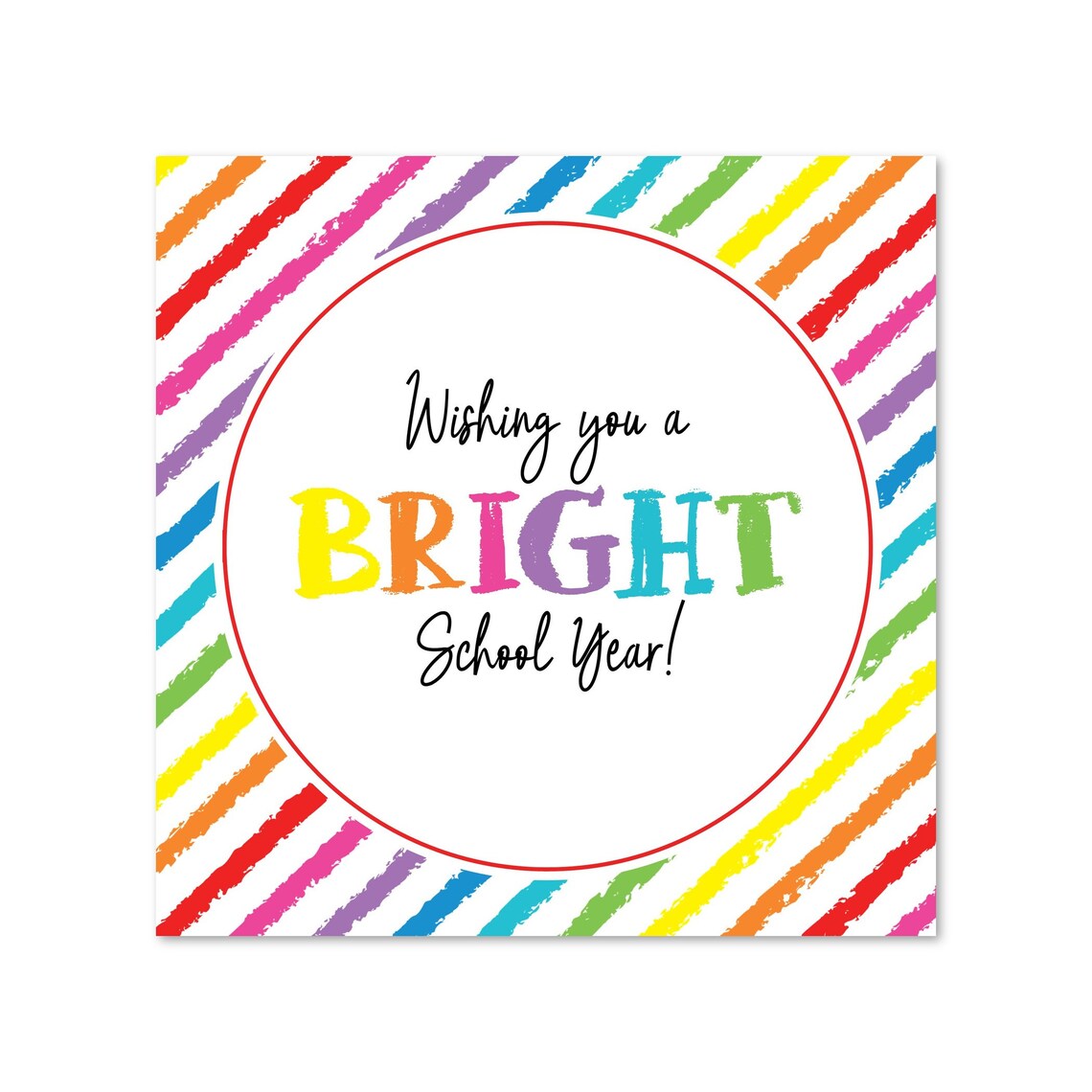 Printable Wishing You a Bright School Year Tag Welcome Back - Etsy