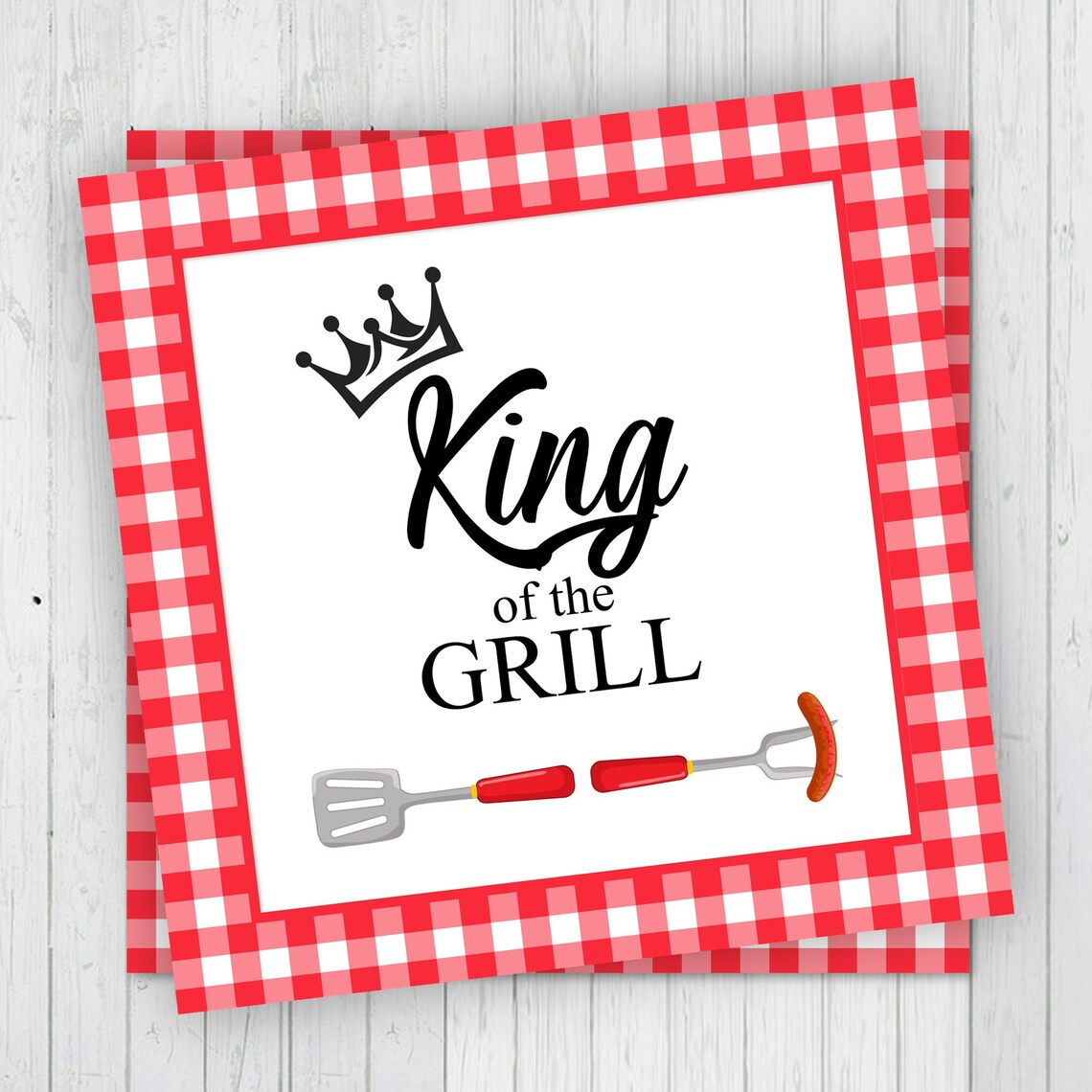Printable King of the Grill Tags Father's Day Tags | Etsy