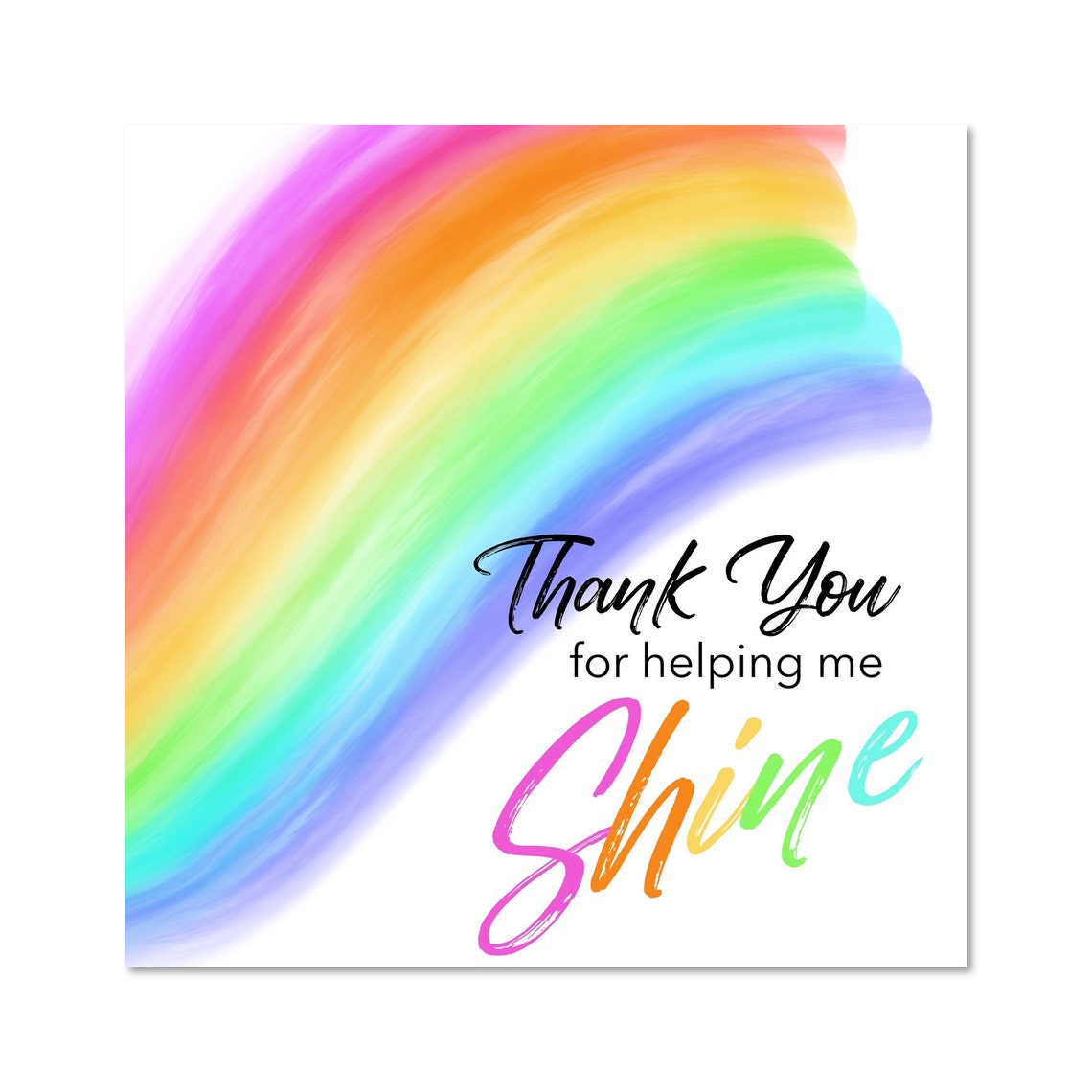 Printable Thank You for Helping Me Shine Tags Teacher Gift - Etsy