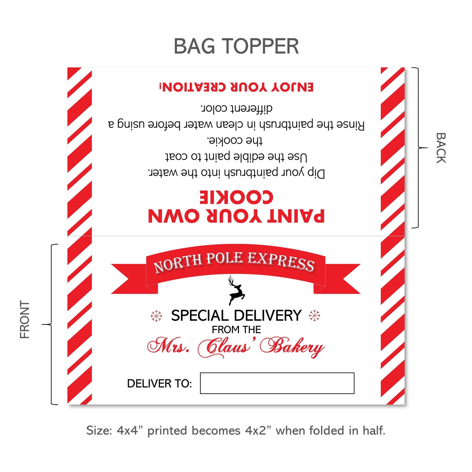 Printable Christmas Paint Your Own Cookie Bag Topper - Etsy