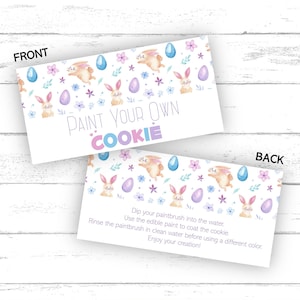 Printable Easter Paint Your Own Cookie Bag Toppers, Easter PYO Cookie ...