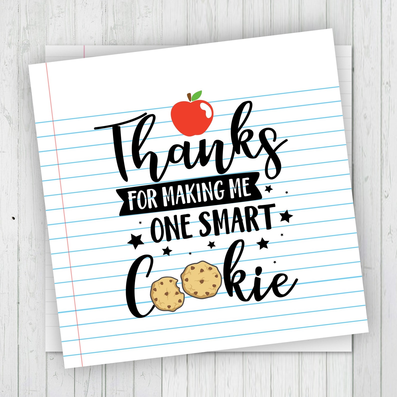 Printable Thanks for Making Me One Smart Cookie Tags Teacher - Etsy