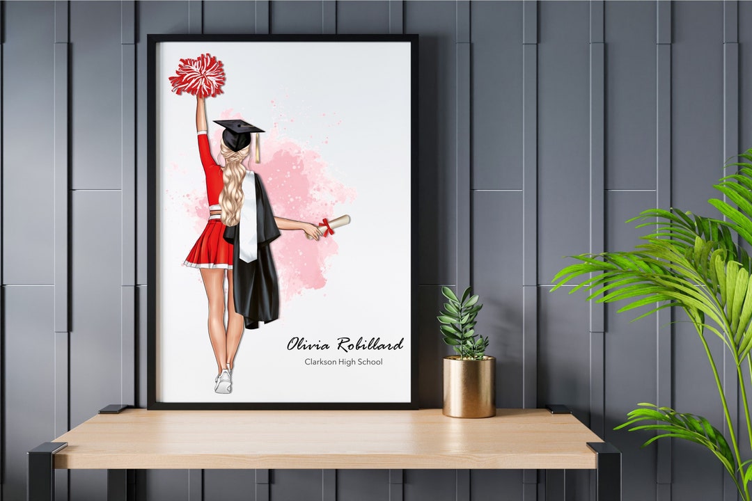 Personalized Cheerleader Graduation Print Cheerleader - Etsy
