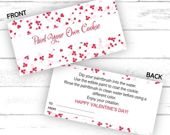 Printable Valentine's Day Paint Your Own Cookie Bag Topper, Valentine's ...