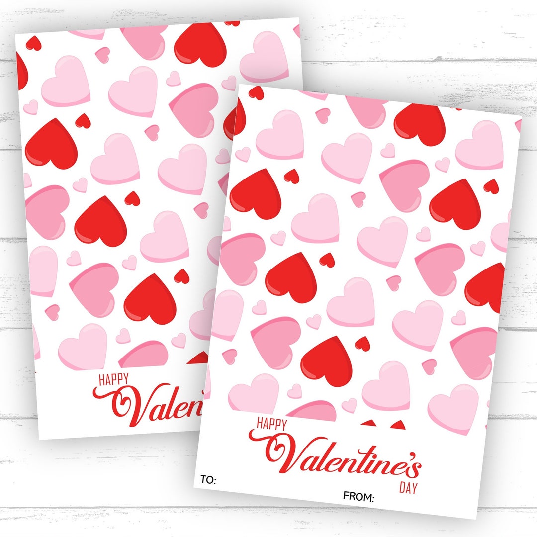 Printable Happy Valentine's Day Cookie Cards, Valentine's Day Cookie ...