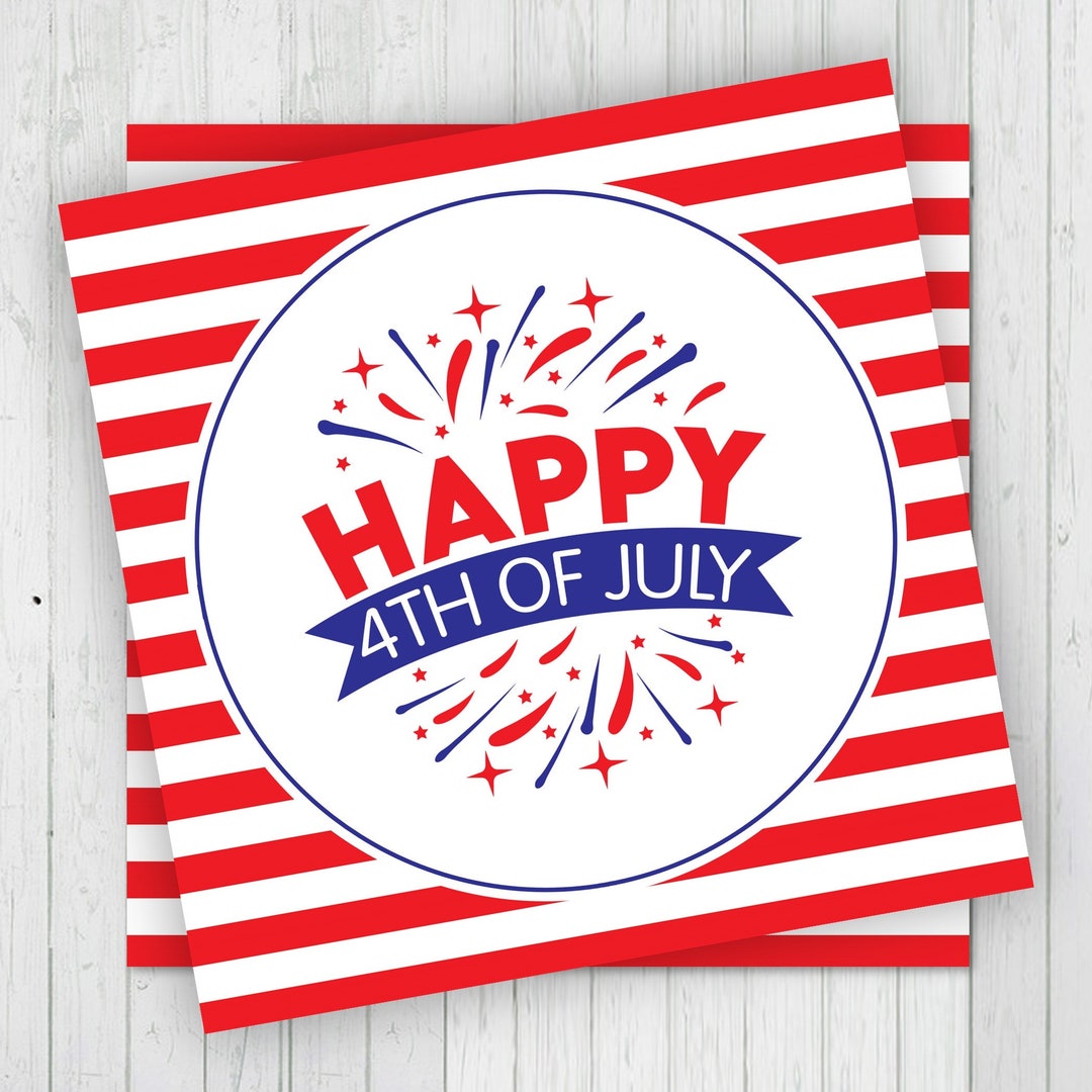 Printable Happy 4th of July Tags, Happy 4th of July Cookie Tags, Happy ...