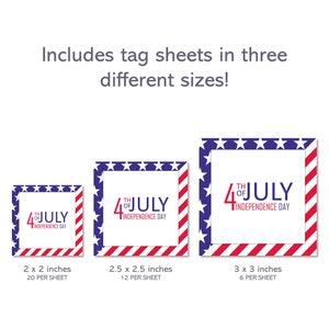 Printable Happy 4th of July Tags, Happy 4th of July Cookie Tags, Happy ...