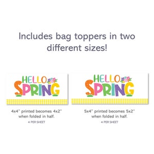 Printable Hello Spring Treat Bag Toppers, Hello Spring Bag Toppers ...