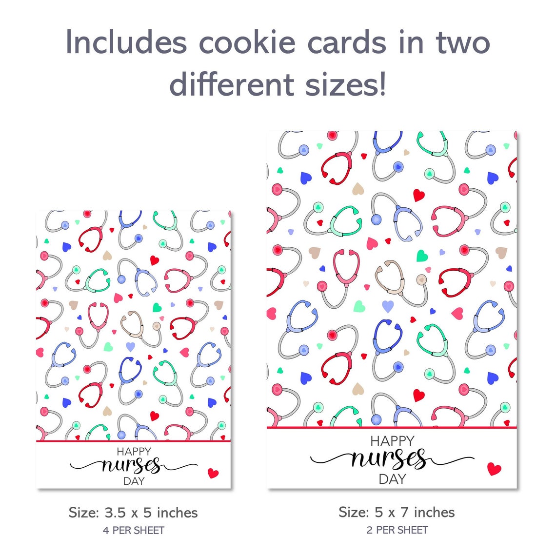Printable Thank You Nurses Cookie Cards Happy Nurses Week - Etsy