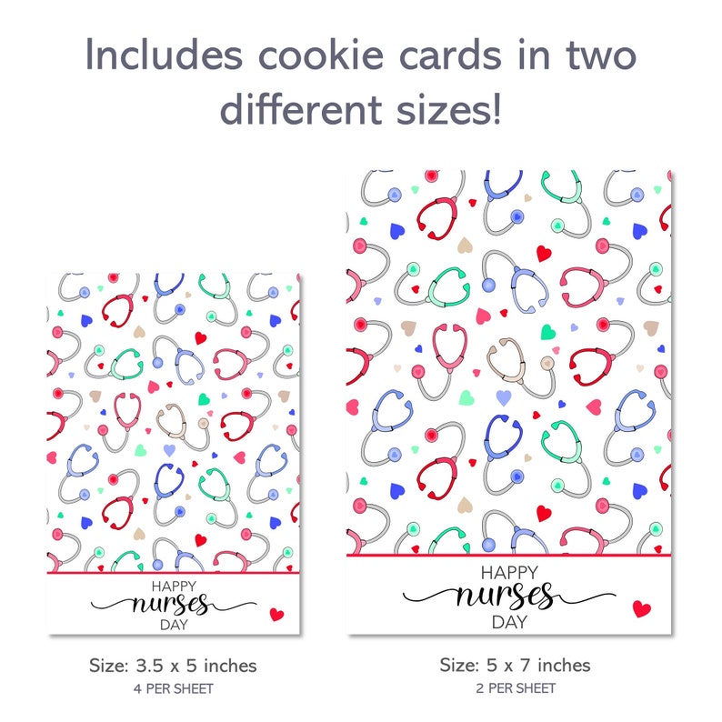 Printable Thank You Nurses Cookie Cards Happy Nurses Week - Etsy