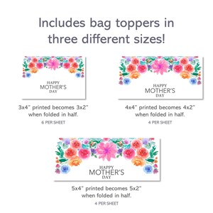 Printable Mother's Day Treat Bag Toppers, Mother's Day Bag Toppers ...