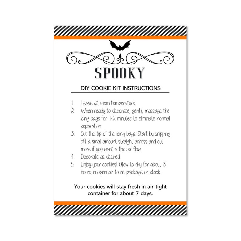 Printable Halloween Cookie Cards Halloween Cookie Tags Trick - Etsy