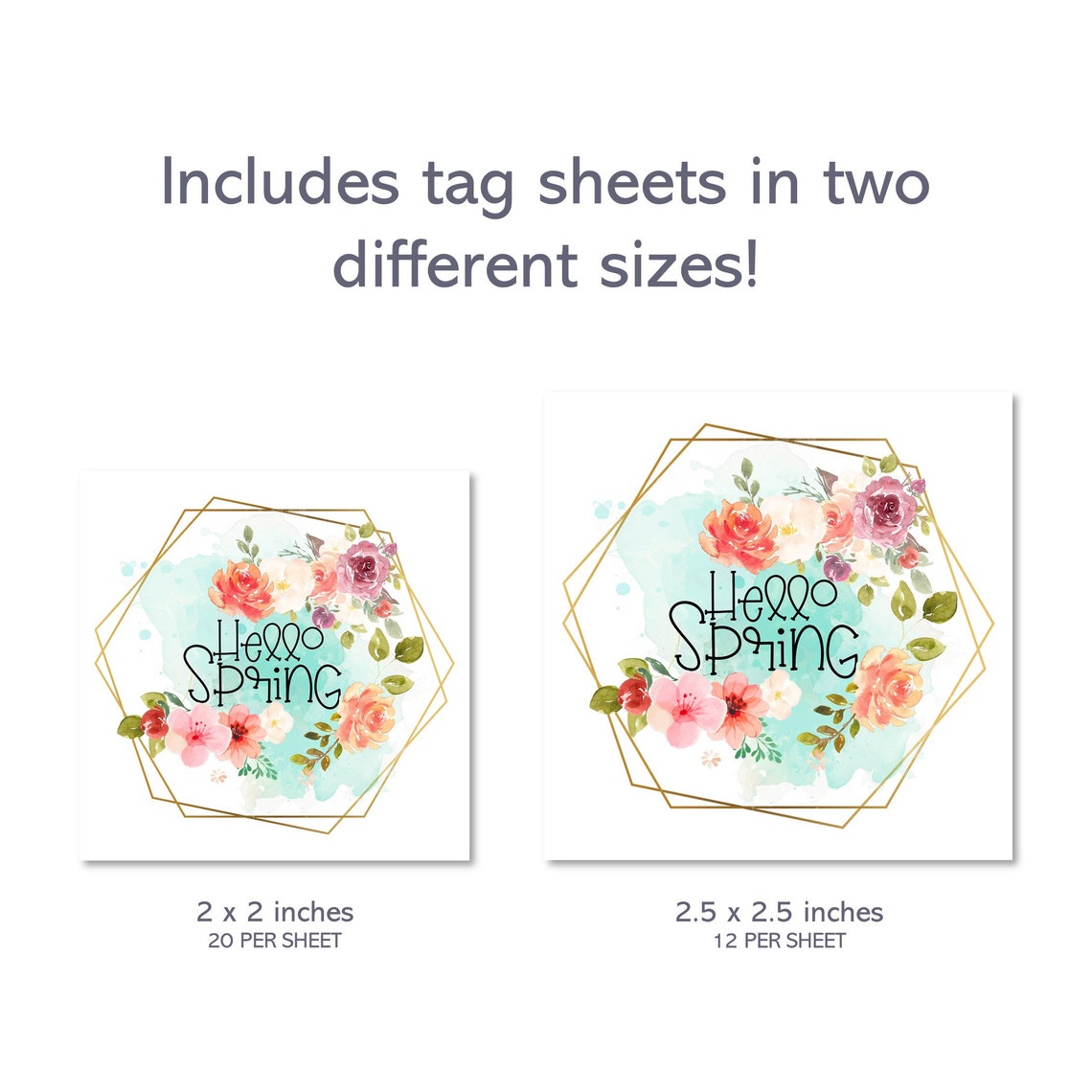 Printable Hello Spring Gift Tags Hello Spring Cookie Tags - Etsy