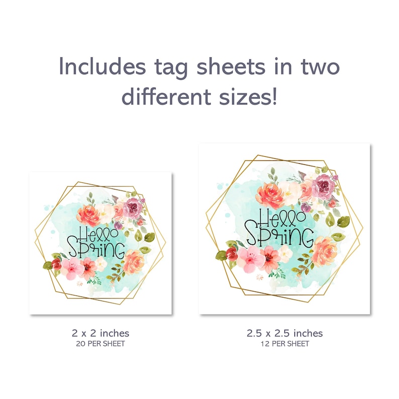 Printable Hello Spring Gift Tags Hello Spring Cookie Tags - Etsy