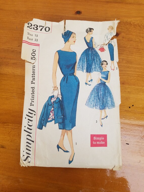 1950's Simplicity 2370 Sewing Pattern Misses' Fit - Etsy