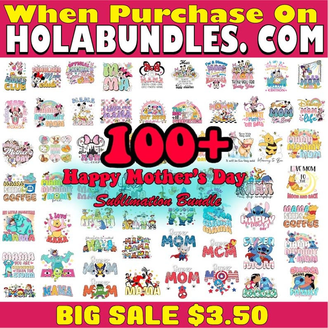 Big Bundle Mothers Day Png, Mothers Day Sublimation Bundle, Mouse and ...